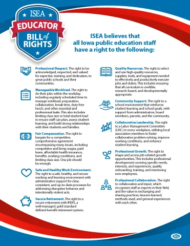 ISEA Educator Bill of Rights | Iowa State Education Association